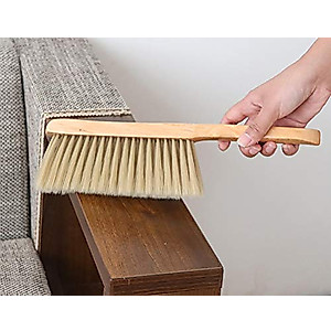 Huibot Hand Broom Soft Bristles Natural Small Dusting Brush Wooden Handle