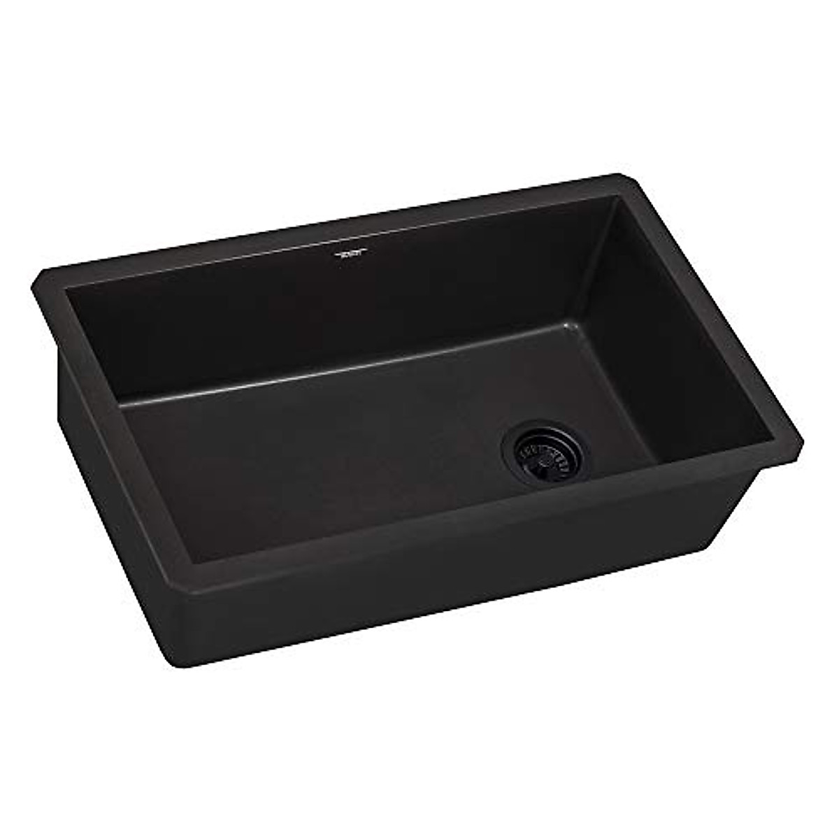 Ruvati 32 x 19 inch Undermount Granite Composite Single Bowl Kitchen Sink - Midnight Black - RVG2033BK