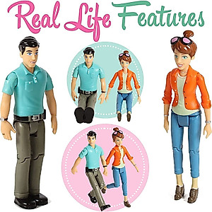 Beverly Hills Doll Collection TM Sweet Li'l Family Dollhouse People Set of 2 Action Figures Set Mom and Dad, Doll House Accessories for Toddlers