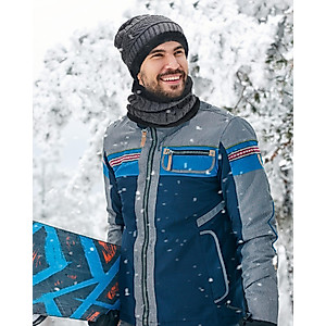 6 Pack Winter Beanie Hat Scarf Set Stylish Knit Skull Caps for Men Women Fleece Thick Lined Neck Warmer, 6 Colors