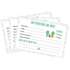 Cactus Predictions and Advice Baby Shower Cards - 24 count