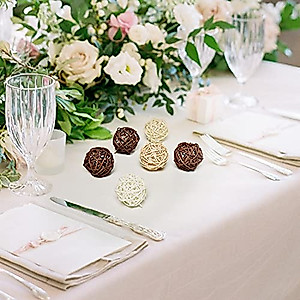 Pomeat 15pcs Wicker Rattan Balls Decorative Ball Orbs Vase Fillers Table Decor, Wedding Party Decoration, Decorative Balls for Centerpiece Bowls