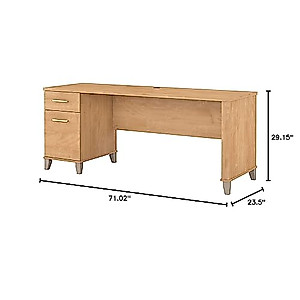 Bush Furniture Somerset 72W Computer Desk with Drawers | Large PC/Laptop Table for Home Office in Maple Cross