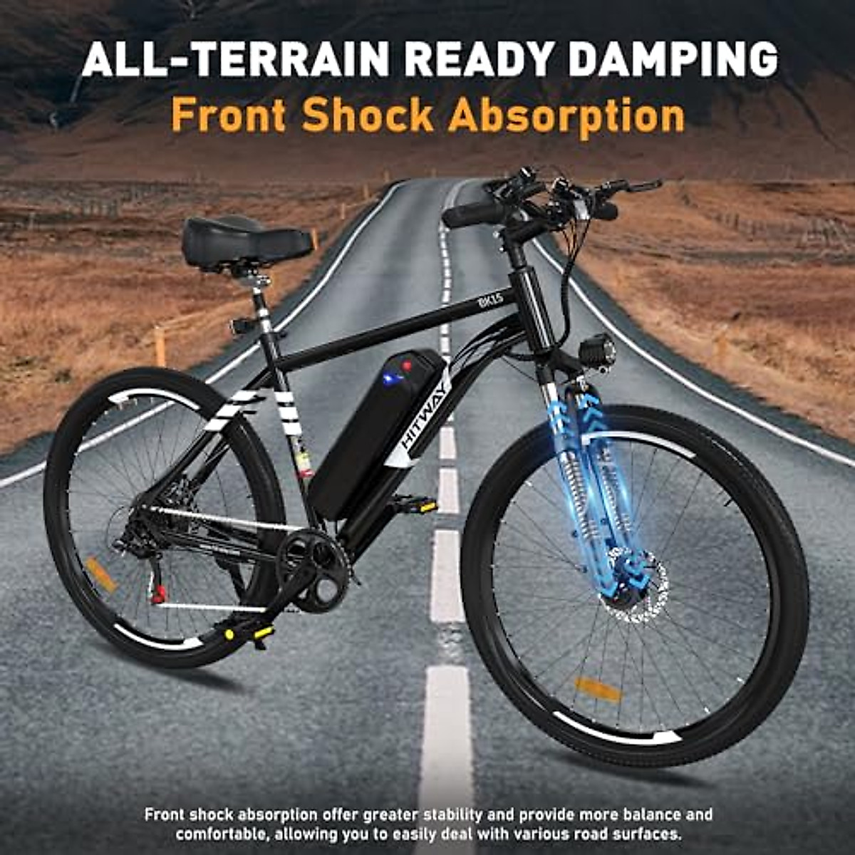 HITWAY Electric Bike for Adults, 26" × 2.125/3.0/4.0 Fat Tire E Bike 12Ah/15Ah Removable Electric Bicycle, 500W/750W Mountain Bike Snow Beach Bicycle with 7 Gears, UL2849 Certified
