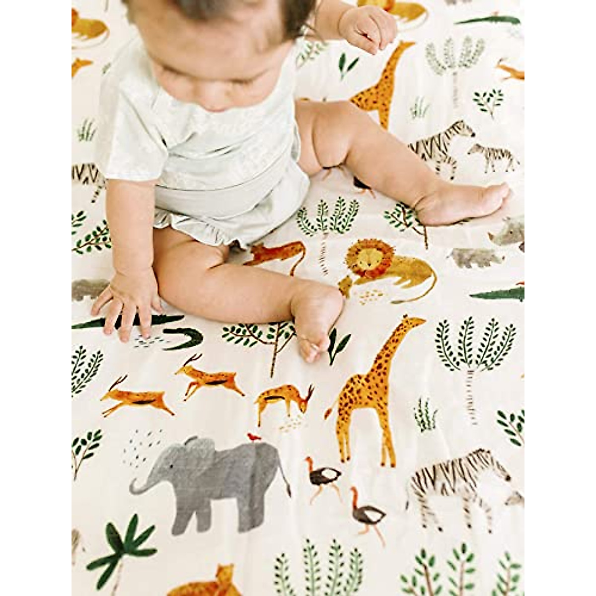 Loulou Lollipop Soft Baby Swaddle Blanket Muslin Wrap Receiving Blanket for Newborn to Toddler Girl and Boy, Large 47” by 47” - Safari Jungle…