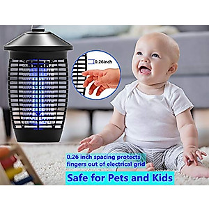 Outdoor & Indoor Waterproof Insect Repellent - Flying Bug Trap, Mosquito Trap, 20W / 4000V Electric Mosquito Killer (3 Blubs) - Flying Insect Trap for Backyard, Yard, Home