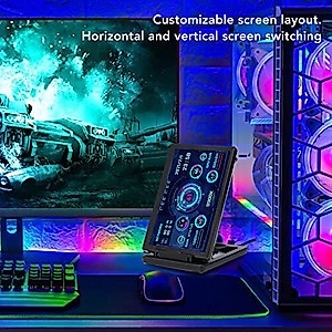 Computer Temp Monitor, 5in IPS USB Mini Screen Display Multi System Support PC Sensor Panel Dynamic Display Monitor PC CPU RAM HDD Data Monitor