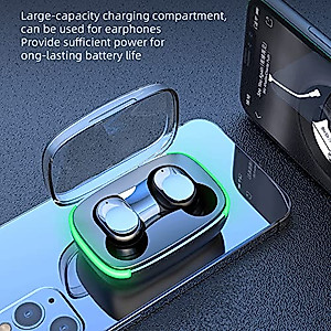 Wireless Earbuds Bluetooth Headphones with Wireless Charging Case IPX4 Waterproof Stereo Earphones in-Ear for SPOR, BLACK