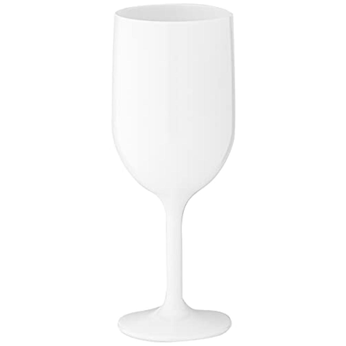 Drinique Unbreakable Stemmed Wine Glasses (Set of 4) 12oz Shatterproof, Reusable Tritan Wine Glasses for Red or White Wine - White