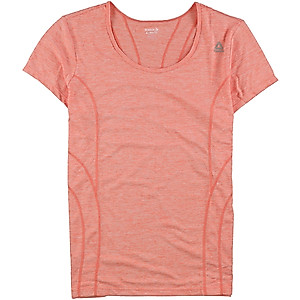 Reebok Womens Poly Marled Basic T-Shirt, Pink, Large