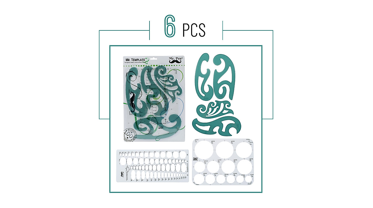 Mr. Pen French Curve & Template Set for Precision Drafting