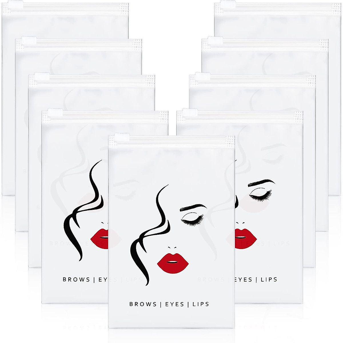 Shappy 50 Pieces Eyebrow Microblading Aftercare Bags Empty Eyelash Bag Lash Aftercare Bags Lipstick Travel Pouch Mini Cosmetic Bags for Eyelash Lipstick Makeup Tools (6 x 8 Inch)