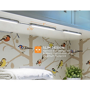 BLACK+DECKER Dimmable Under Cabinet Lighting with Motion Sensor, 24.6W, 1800 Lumens, White 2700K, 5-Bar Kit, 9", Warm