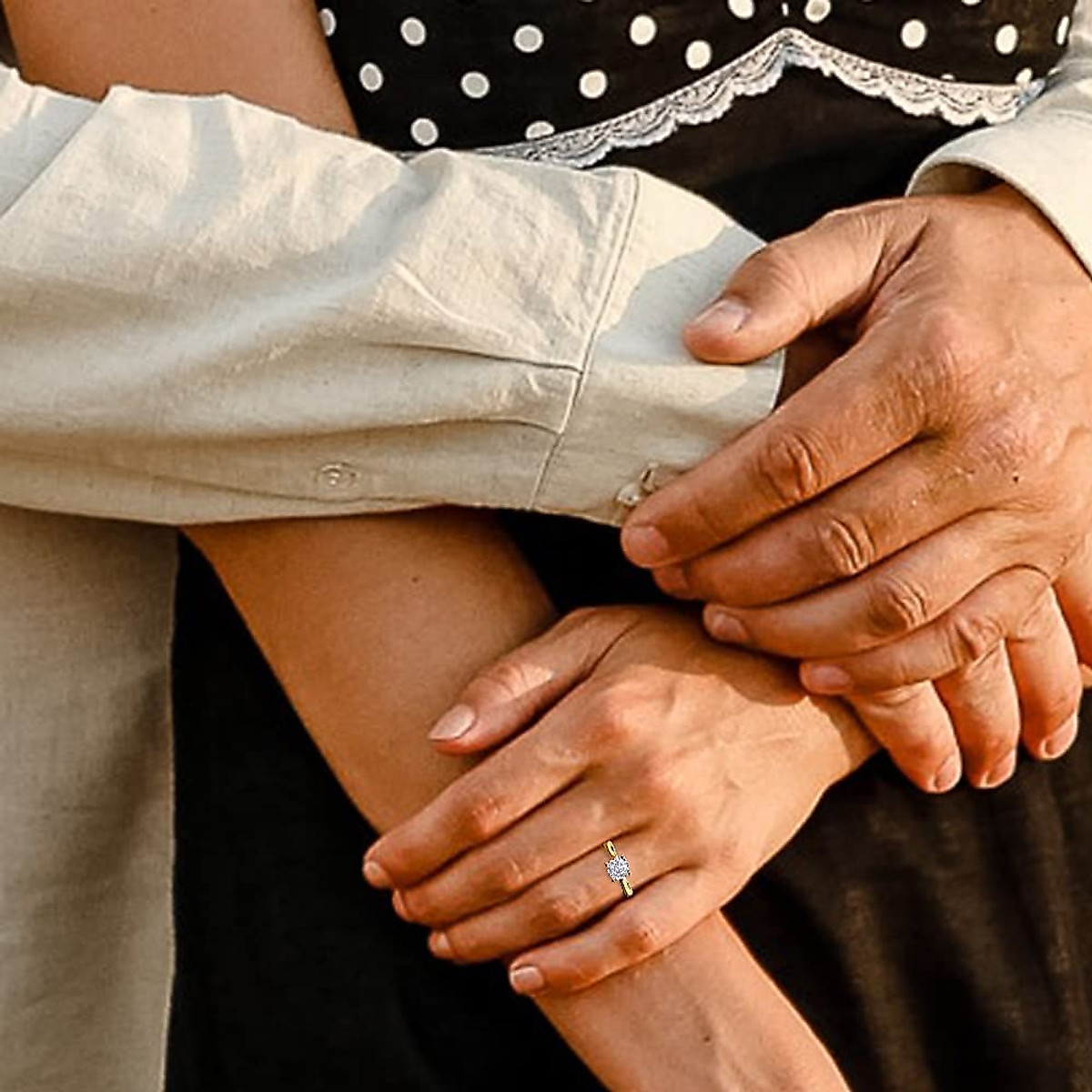 Beyond Brilliance 1.00 Carat Diamond,Prong set Engagement Ring In 14K Yellow Gold. (I-J, I2-I3) Natural Diamond Engagement Ring For Women, Gift Box Included