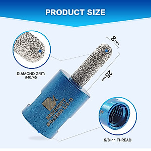 Diamond Mortar Raking Bit - BRSCHNITT for Mortar Raking Tuck Pointing Granite Marble Concrete Masonry Stone Removals Vacuum Brazed Bit with 5/8-11 Thread (5/16 Inch x 1 Inch)