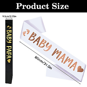 Generic Baby Mama and Baby Papa Sash for Baby Shower，Mom to be Sash and Dad to be sash for Gender Reveal, Boy or Girl,He or She Baby Sex Reveal Decorations,New Mom Daddy Gifts