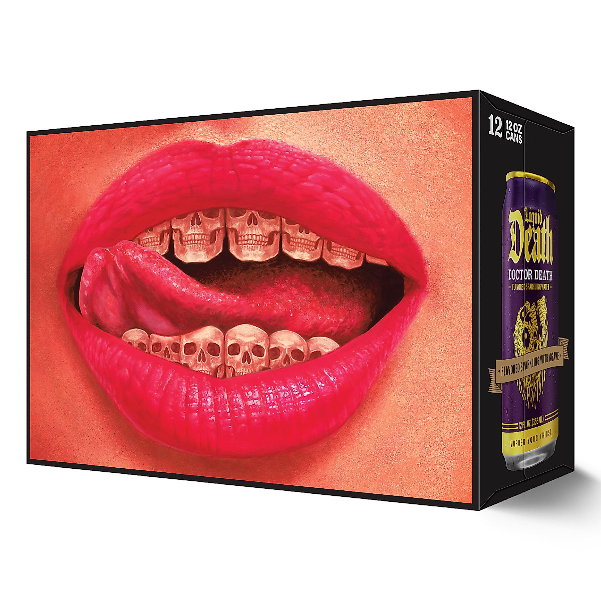 Liquid Death, Doctor Death, Soda-Flavored Sparkling Water, 12-Pack (12oz Cans), Low Calorie & No Artificial Sweeteners