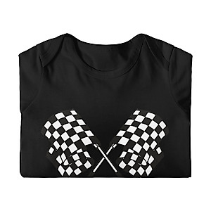 MOCSONE Checkered Flags Race Car Flag Newborn Girl Boy Romper Jumpsuit Bodysuit Baby Outfits Infant Clothes