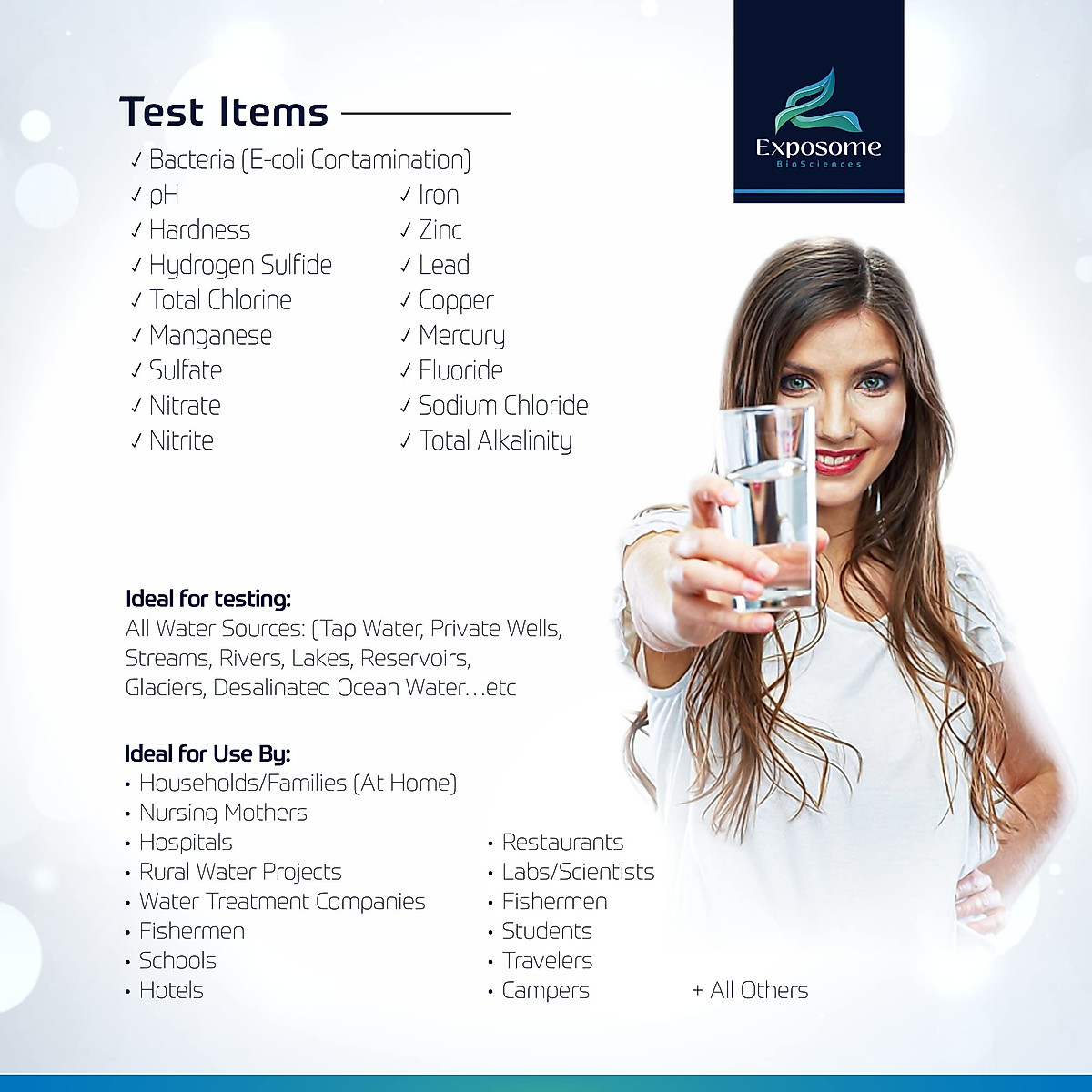 Lab Grade 17 in 1 Drinking Water Test Kit. Detect Multiple Water Chemical Contaminants and Coliform Bacteria in Water. 100 Test Strips + 2 Bacteria Tests. FSA - HSA Reimbursement Eligible