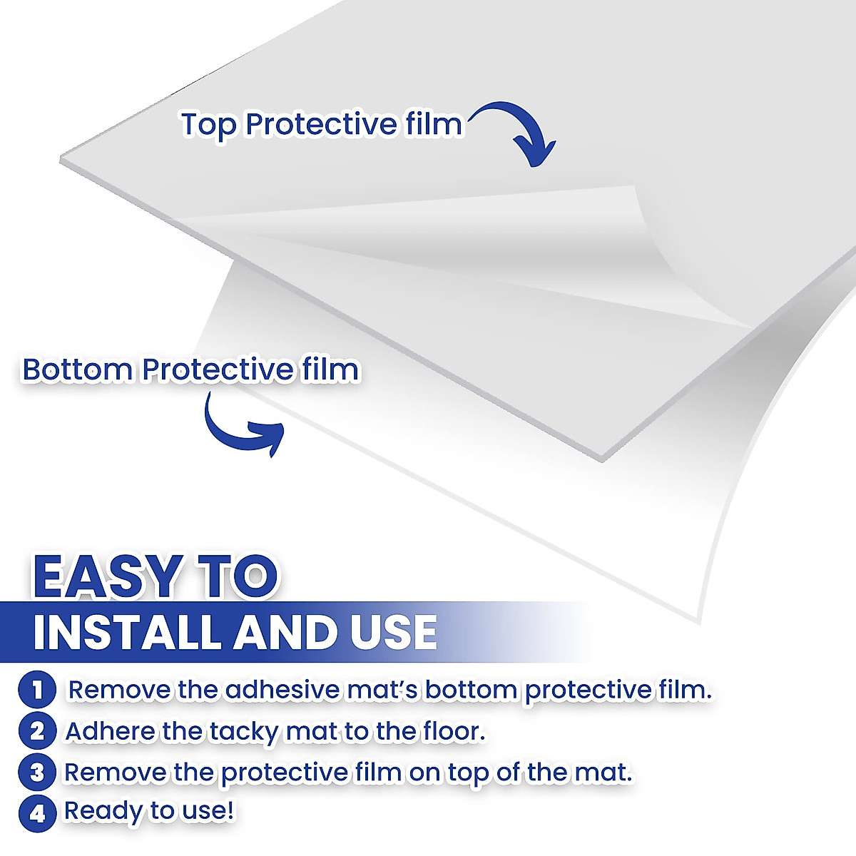 CALPALMY 150 Sheets 24" x 36" Adhesive Mats - Sticky Mat for Laboratories, Homes, Construction Sites, and More - Remove Dust and Dirt from Shoes and Equipment Wheels - White