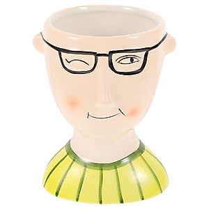BESPORTBLE Vase Face Flower Pot Human Head Flowerpot Ceramic Head Planter Head Planter Pot Planters for Indoor Plants Sculpture Flower Pot Modern Face Succulent Pot Succulents Nordic Ceramics