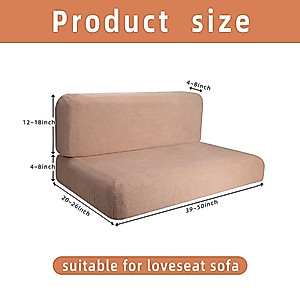 Tlswshsy RV Dinette Cushion Covers-Stretchable Loveseat Sofa Furniture Protector -Elastic Camper Cushion Slipcoversfor RV Camper Car Bench (Khak)