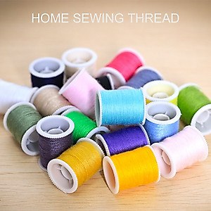 NEX Sewing Thread Set 64 PCS Assorted Sewing Threads with Bobbins Case Thread Spools for Basic Sewing Machine, Emergency and Travel