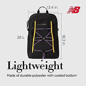 New Balance Laptop Backpack, Bungee Travel Bag for Men and Women, Multi, One Size