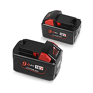 Replacement for Milwaukee M-18 Battery 9.0Ah 2/pk M18 M18b 48-11-1850 48-11-1840 48-11-1815 48-11-1820 48-11-1852 48-11-1828 48-11-1822 Cordless Power Tool