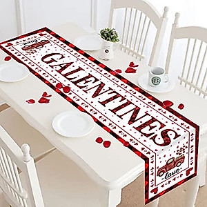 Galentines Day Table Runner Valentines Day Linens Table Cloth Dresser Scarves Galentines Day Decorations for Galentines Day Party Favors Table Decorations