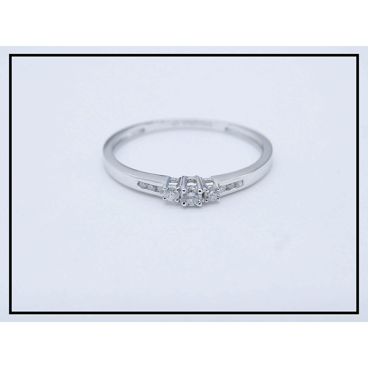 Dazzlingrock Collection 0.13 Carat (ctw) Round White Diamond Ladies Bridal Promise 3 Stone Engagement Ring, 10K White Gold, Size 7