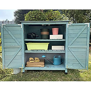 Outdoor Storage Cabinet with Adjustable Shelves Garden Tool Shed, Outdoor Garden Tools Waterproof Storage Box for Yard Patio