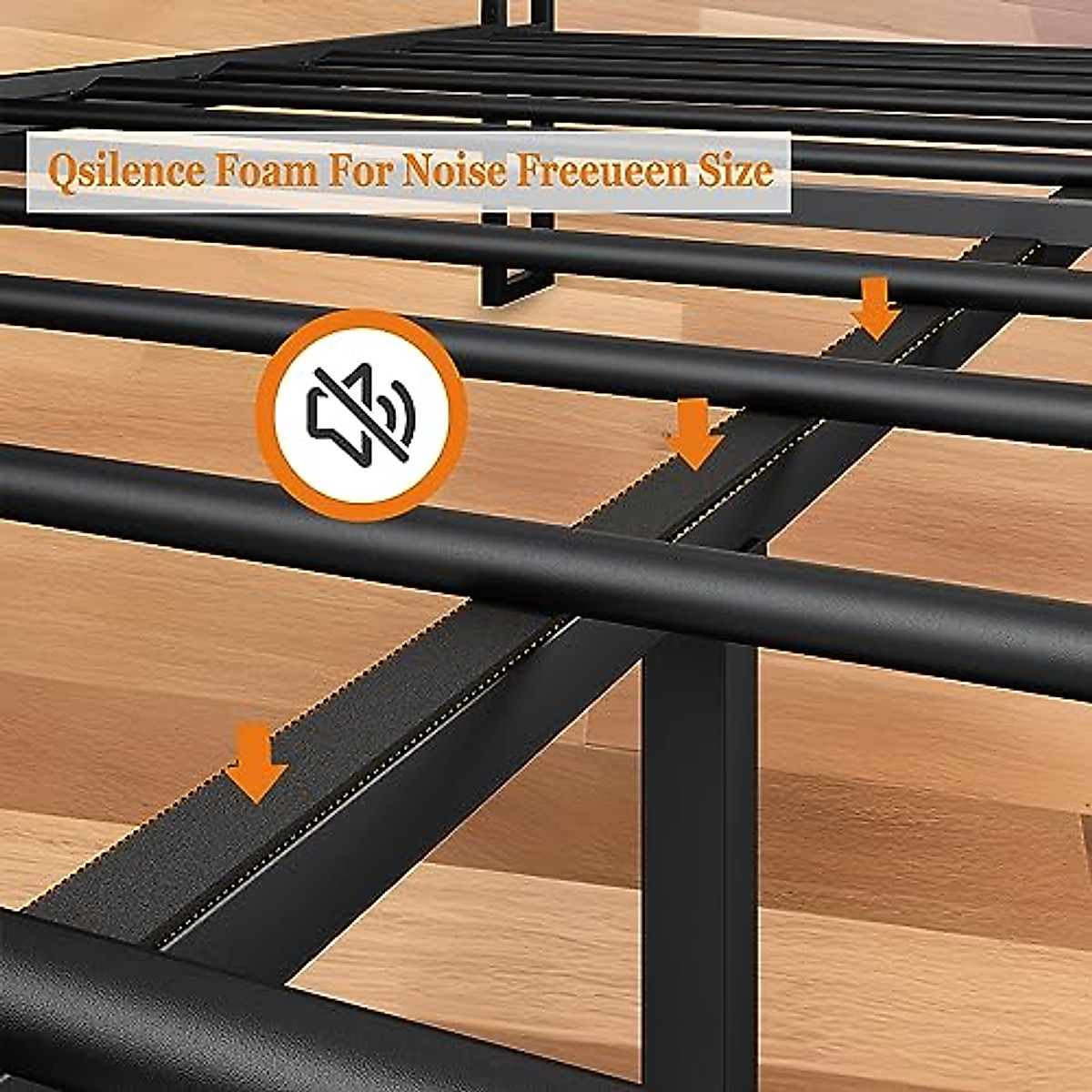 SYING88 Modern Bed Frame with LED Lights and 2 USB Ports Industrial Style,Bed Frame with Headboard/Noise-Free/No Box Spring Required for Bedrooms and Small Apartment(Antique Brown (Queen)