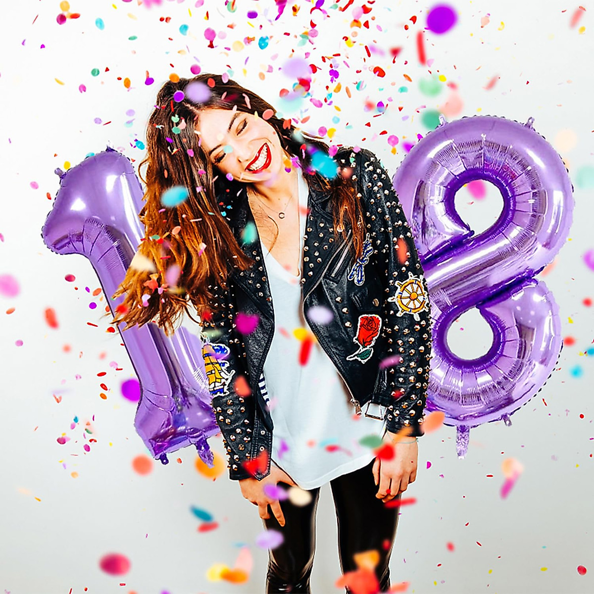 Number 50 Balloons 32 Inch Digital Balloon Alphabet 50th Birthday Balloons Digit 50 Helium Balloons Big Balloons for Birthday Party Supplies Wedding Bachelorette Bridal Shower, Purple Number 50