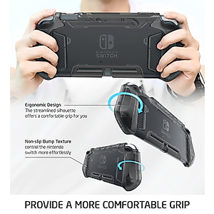 Mumba Grip Case for Nintendo Switch Lite, [Blade Series] TPU Protective Portable Cover Accessories Compatible with Switch Lite Console 2019 Release (FrostBlack)