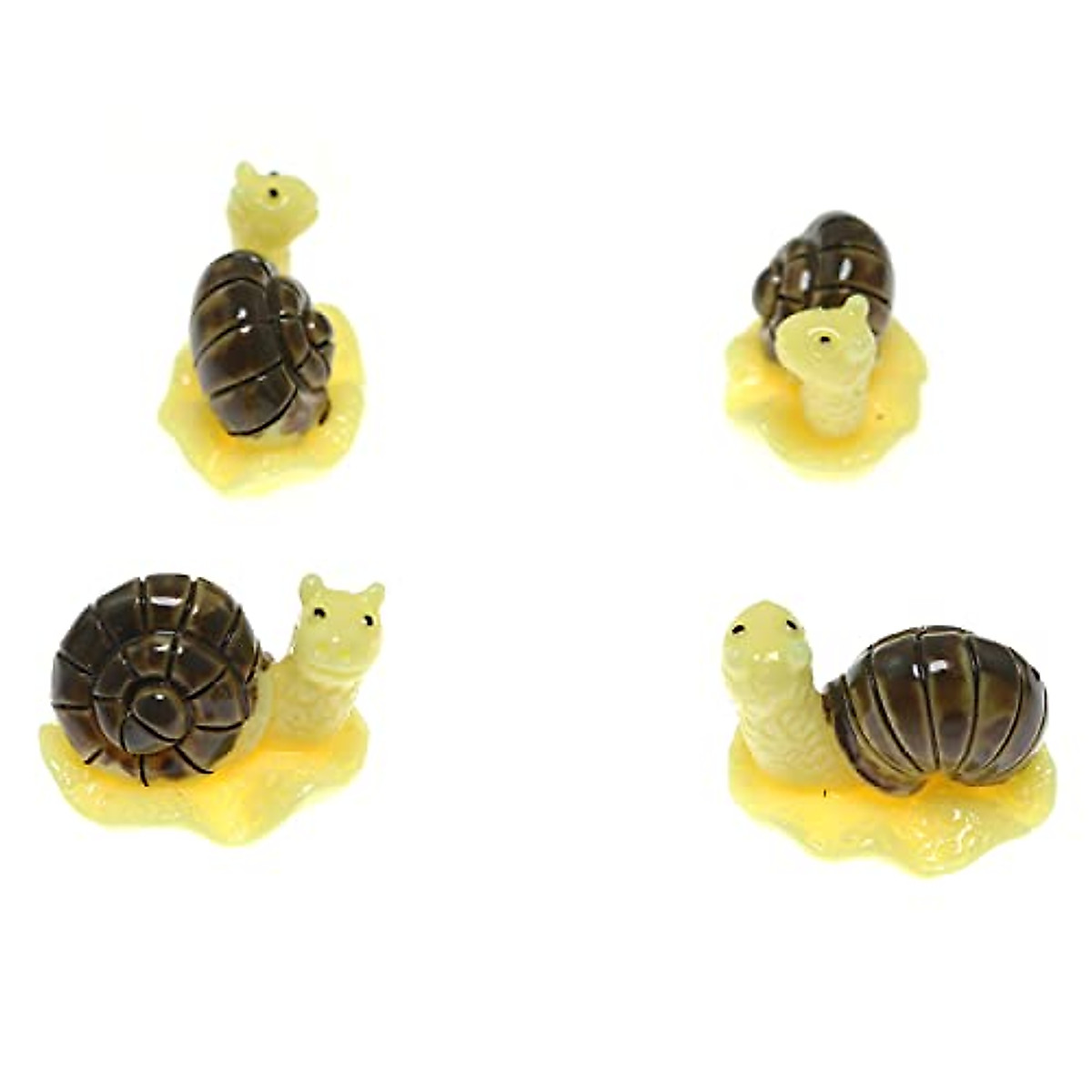 RLECS 12pcs Mini Snail Figurines Fairy Garden Snail Miniature Figurines Moss Landscape DIY Resin Craft Ornament Snail 3 Colors 4 Each
