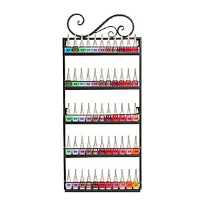 DAZONE 3 in 1 Nail Polish Wall Rack Organizer Holds 200 Bottles Nail Polish Shelf 3 pcs Included Black