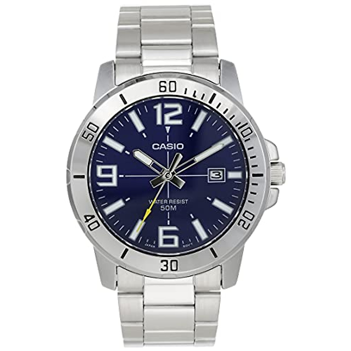 Casio MTP-VD01D-2BV Men's Enticer Stainless Steel Blue Dial Casual Analog Sporty Watch
