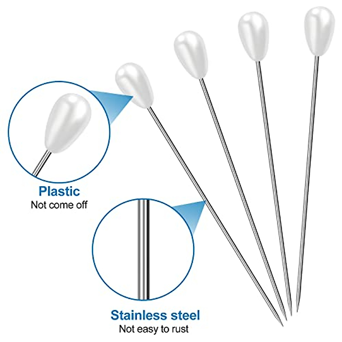 220p Corsage Pins, Boutonniere Pins, Boutineer Pin, White Pearl Pins, Wedding Bouquet Pins for Jewelry, Flower DIY Crafts