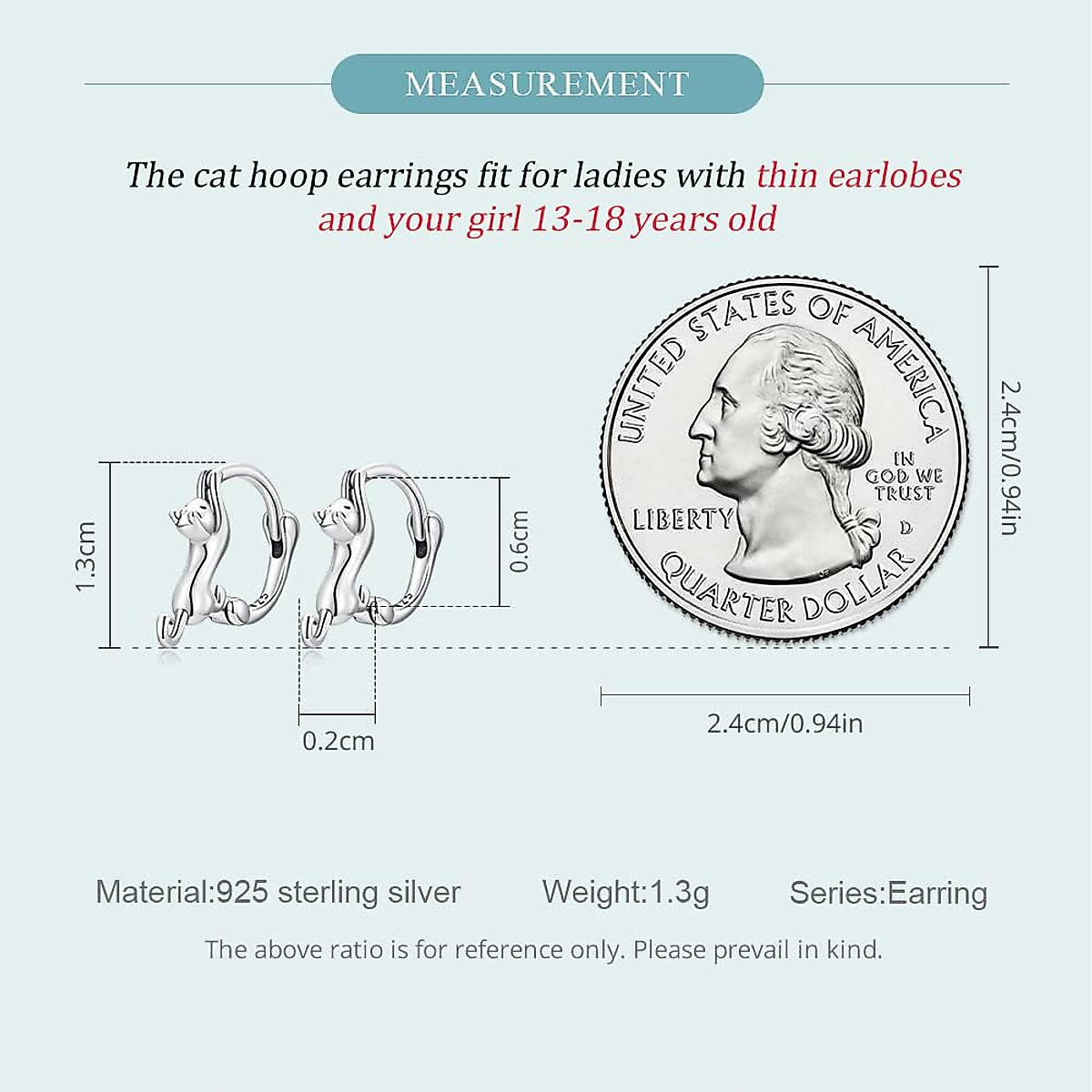 MUNDELL 925 Sterling Silver Cute Cat Tiny Huggie Hoop Earrings for Cat Lovers Hypoallergenic Earrings for Women Fine Jewelry