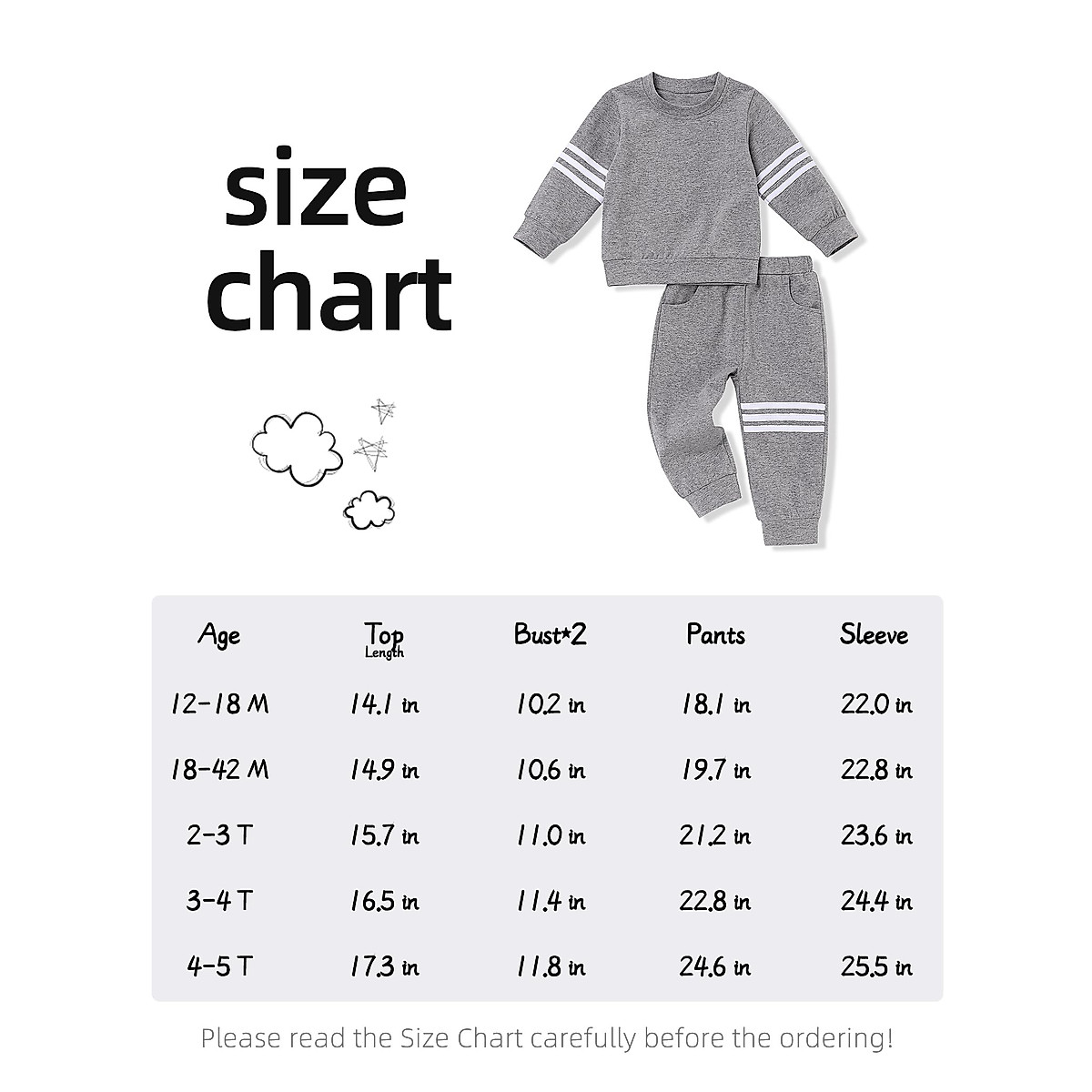 oklady Toddler Boy Clothes Stripe Long Sleeve T-Shirt Tops Sweatsuit Pants Sets Fall Winter Baby Boy Clothes 3T 4T