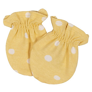 Grow by Gerber Baby Girls 4-Pack Mittens, IVORY,YELLOW,BLUE,PEACH PINK, 0-3 Months