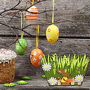 HEPVET Easter Egg Baskets,Non-Woven Fabric Square Small Empty Baskets, Square Easter Baskets Easter Woven Basket Easter Eggs Hunt Basket for Party Gifts Candy Gifts Storage