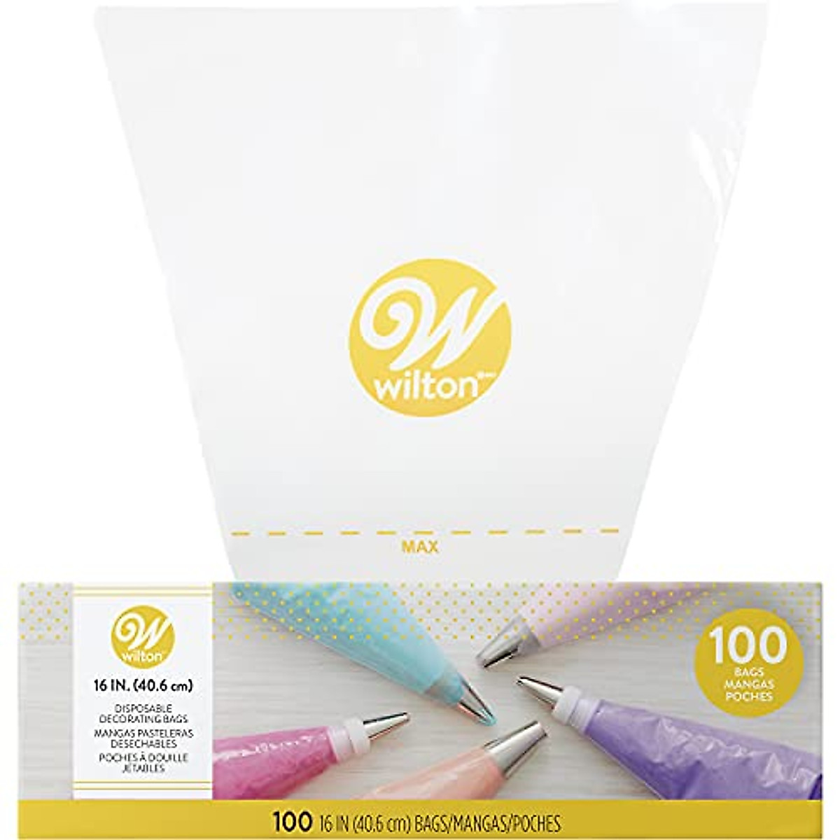Wilton 16-Inch Easy-Grab Disposable Decorating Bags, 100-Count