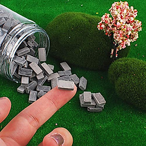 BAENRCY 250pcs Brick Building Set Dollhouse Miniature Bricks Mini Bricks Model (Grey, 1:35)