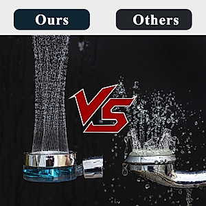 Alphyse Turbo Shower Head High Pressure, Vortex Shower Head with Handheld, Hydro Shower Head with Hose, 3 Filters and Turbo Fan, Blue
