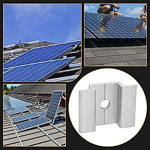 Biaungdo 6 Pcs Solar Panel Mid Clamps, Aluminum Solar Panel Brackets Roof Solar Mid Clamp Mounting Accessories Solar Mid Clamp for Solar Panel Mounting(1.06 Inch)