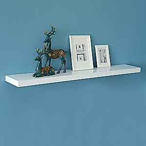 WELLAND New Chicago Floating Shelf, White Floating Wall Shelf Ledge Shelf, 60-inch, White