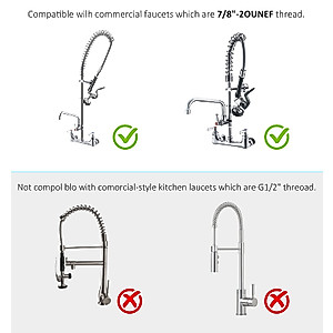 MSTJRY Commercial Sink Sprayer Pre Rinse Sprayer Valve with Handle Grip Assembly,1.42 GPM High Pressured Commercial Dish Sprayer for Replacement Kit of Commercial Faucet, Polished Chrome （Gray）