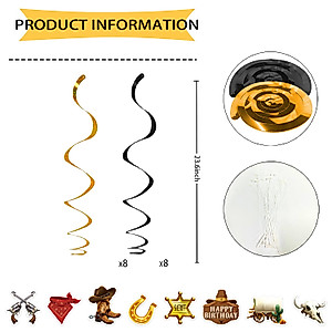 Cowboy Party Decorations, Cowboy Theme Party Decorations Include Western Cowboy Happy Birthday Banners and Hanging Swirls, Cowboy Birthday Decorations Supplies for Boys